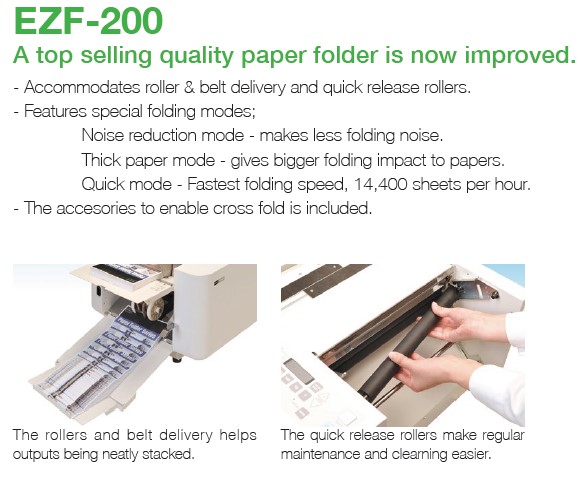 UCHIDA EZF-200 office folding machine Manual Friction (Made in Japan) (Replacement of F-30N)