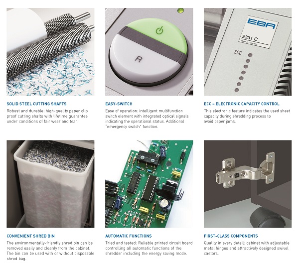 EBA 2331S 4mm Strip-Cut Paper Shredder (Made in Germany) (31 sheets,120L)