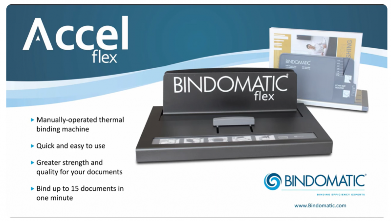 Bindomatic Accel Flex Thermal Binding Machine 專業級熱熔釘裝機 (最強的黏貼力，安全絕不掉頁 ...